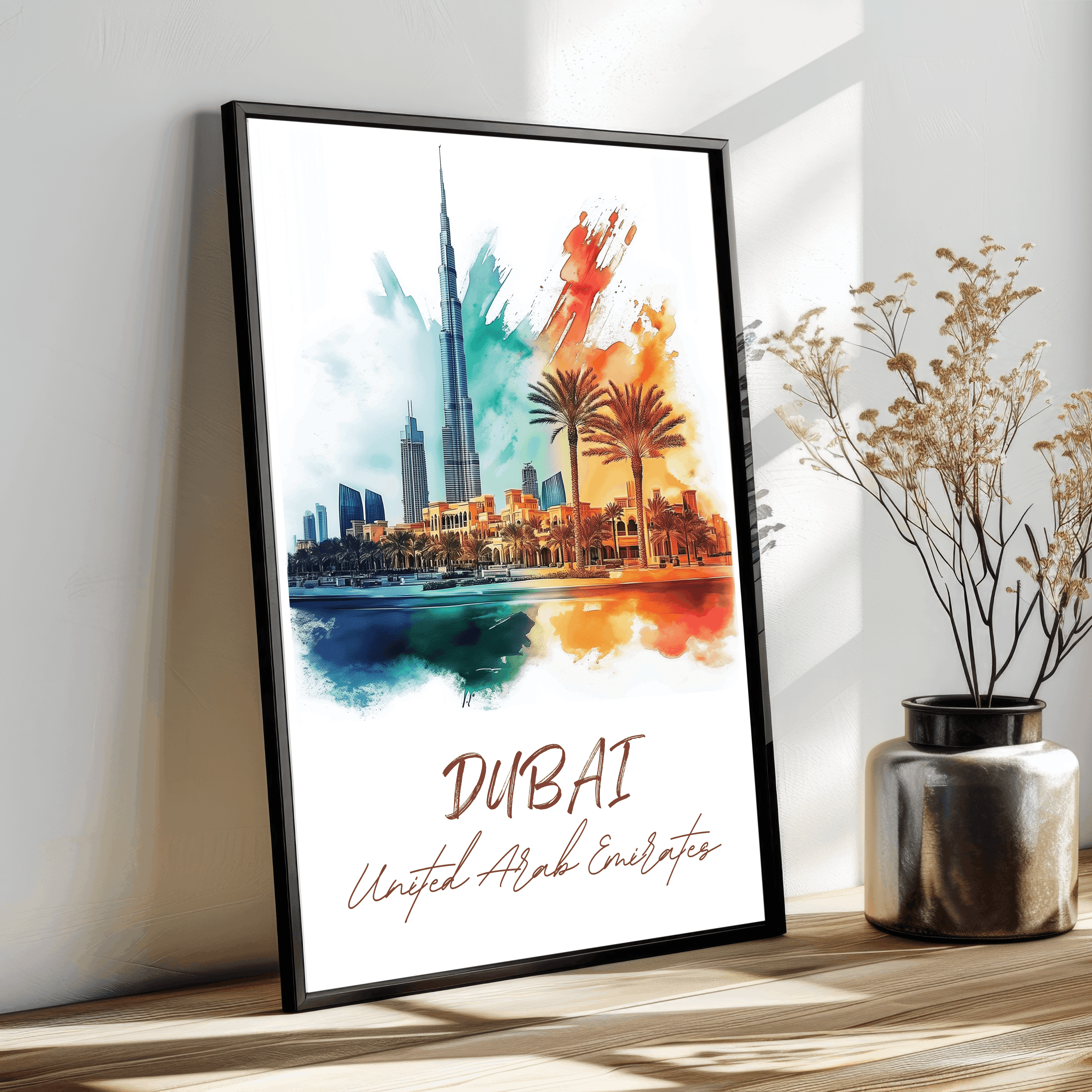 Dubai, UAE - Futuristic Cityscape Travel Posters – Wanderlust Posters