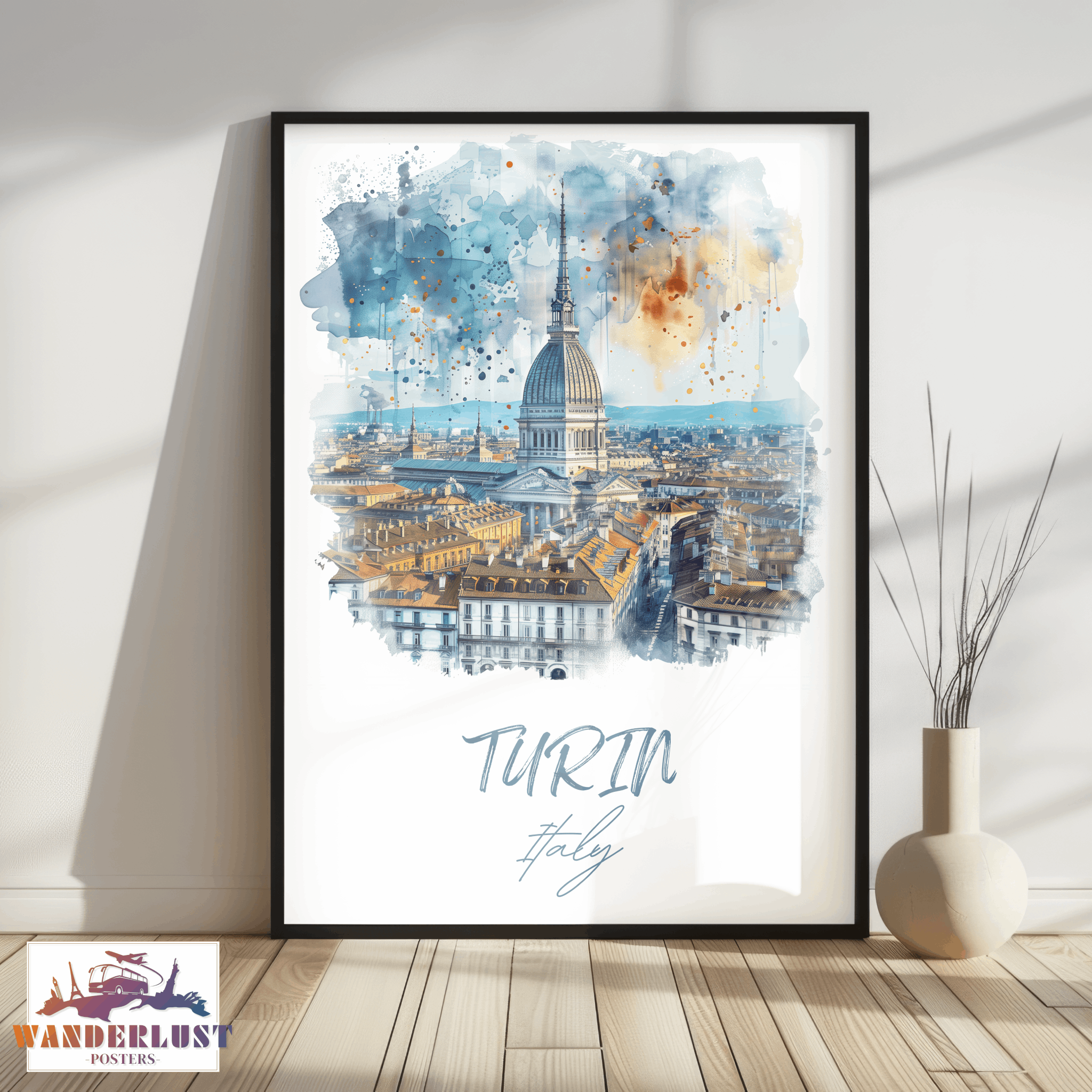 Turin Italy Skyline - An Italian Masterpiece – Wanderlust Posters