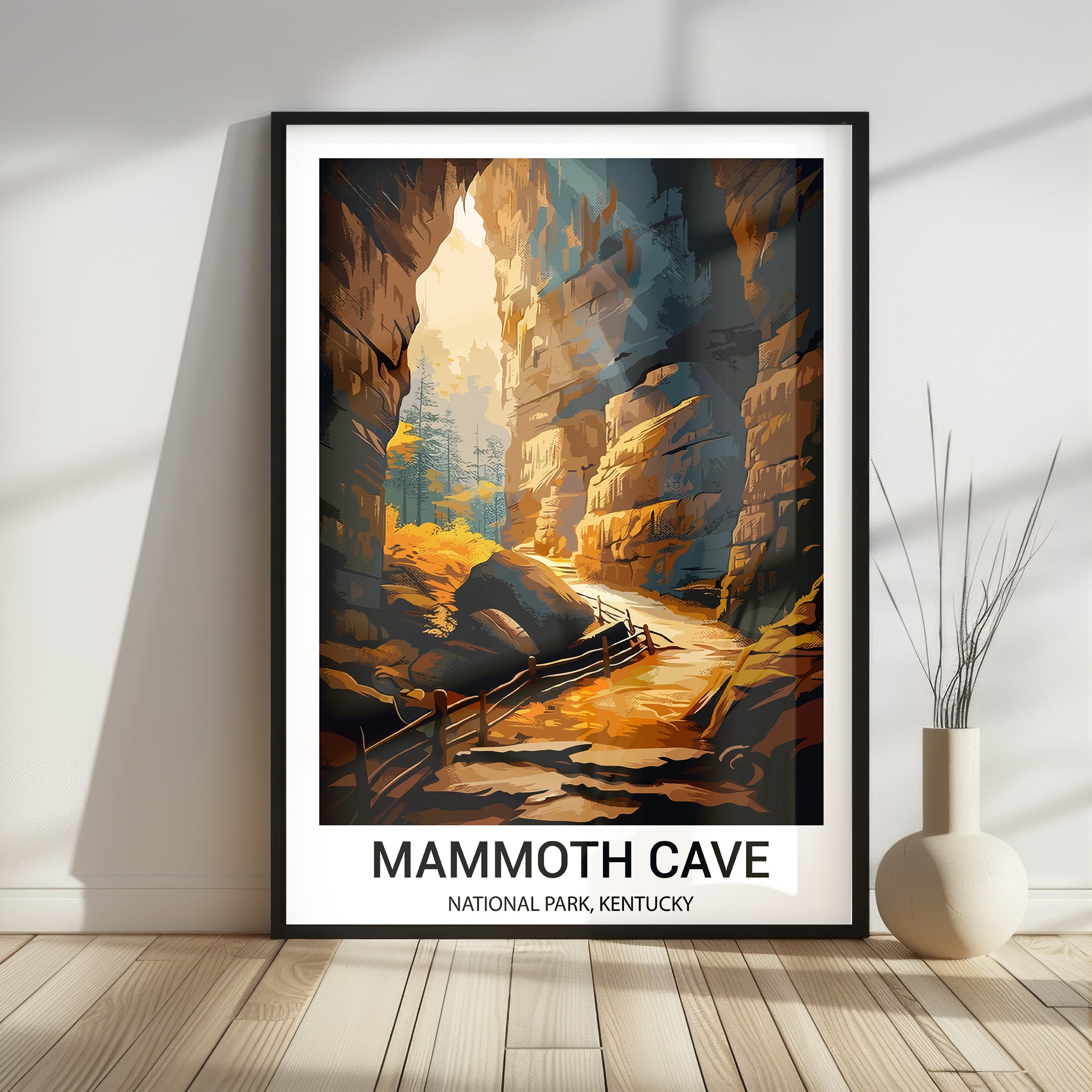 Mammoth Cave National Park Poster | Vintage Cave Wall Art – Wanderlust ...