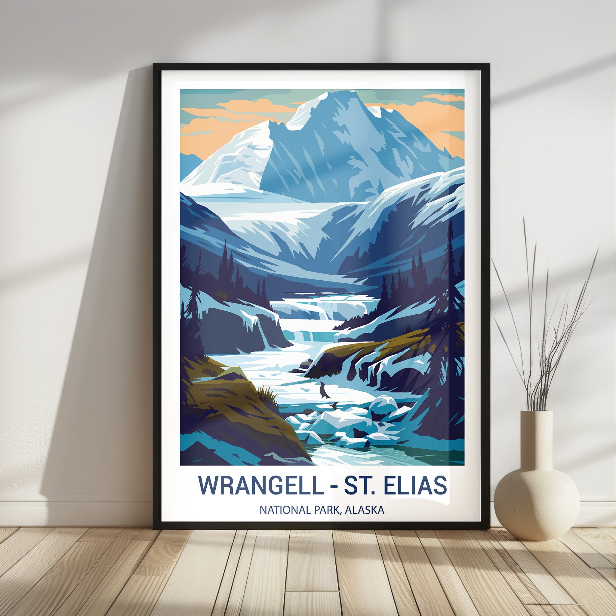 Wrangell–St. Elias National Park Poster | Vintage Glacier Art ...
