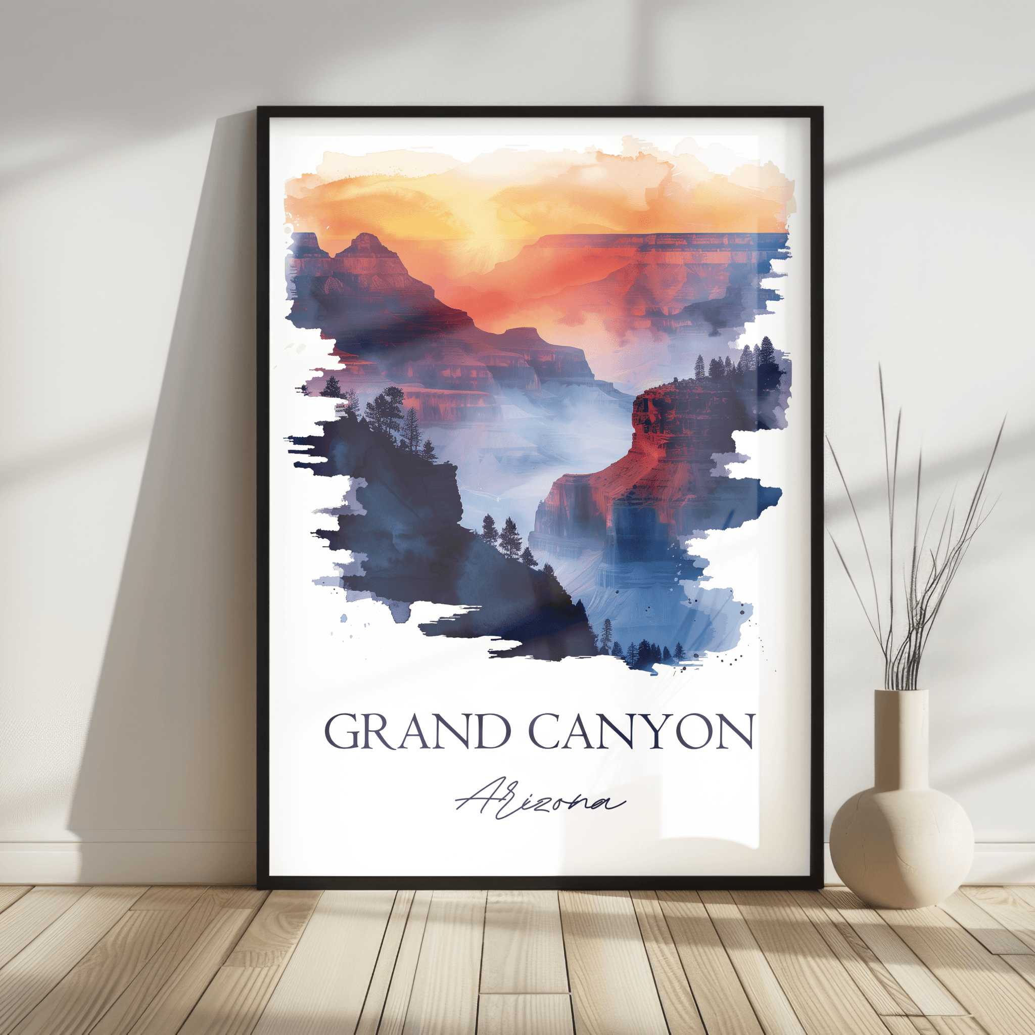 Grand Canyon Watercolor Travel Poster | Wanderlust Posters